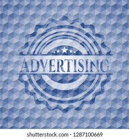 Advertising Blue Emblem Geometric Pattern Background Stock Vector ...
