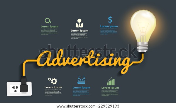 Advertising Concept Creative Light Bulb Idea Stock Vector (Royalty Free ...