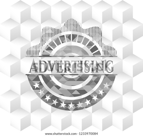 Advertising Grey Emblem Cube White Background Stock Vector (Royalty ...