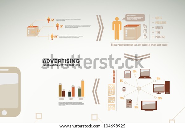 Advertising Infographics Graphs Charts Statistics Presentations Stock ...