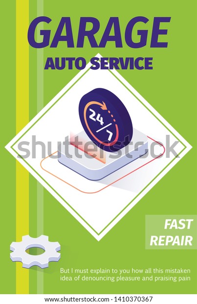 Advertising Poster Garage Auto Service Offering: vector de stock (libre ...