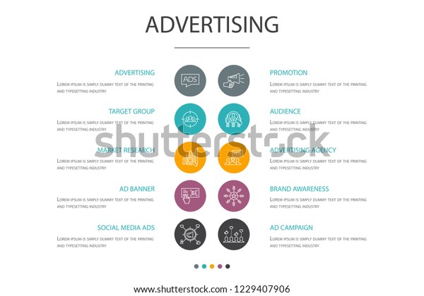 Advertising Presentation Template Cover Layout Infographics 库存矢量图（免版税 ...