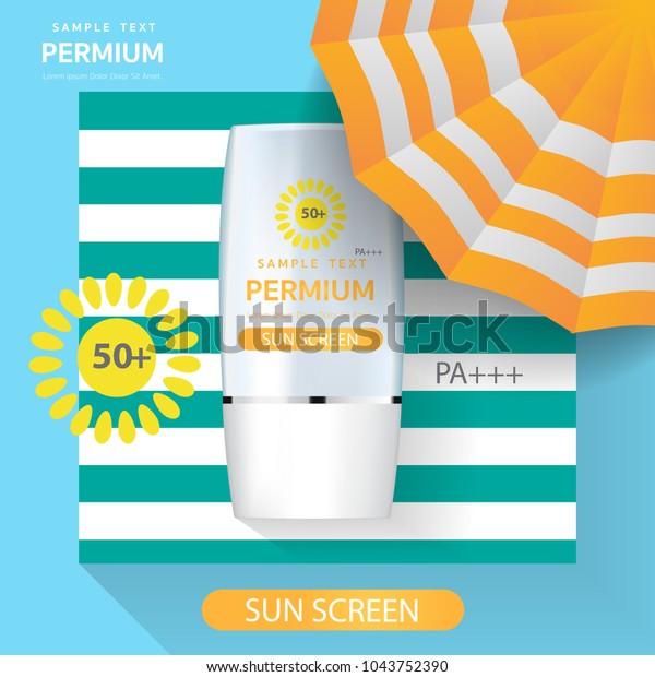 Advertising Templates Sunscreen 3d Plastic Tubes Stock Vector (Royalty ...