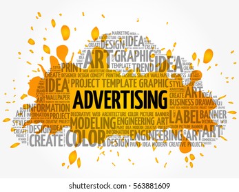 Advertising Word Cloud Creative Business Concept Stock Vector (Royalty ...