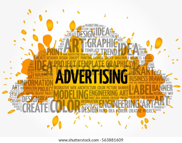 Advertising Word Cloud Creative Business Concept Stock Vector (Royalty ...