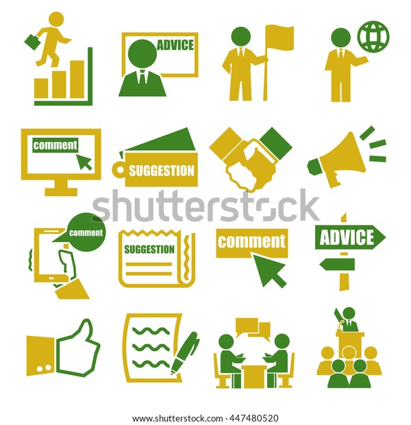 Advice Suggestion Comment Icon Set Stock Vector (Royalty Free ...
