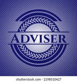 Adviser Badge Jean Texture Vector Illustration Stock Vector (Royalty ...