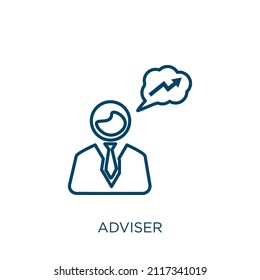 Adviser Icon Thin Linear Adviser Outline Stock Vector (Royalty Free ...