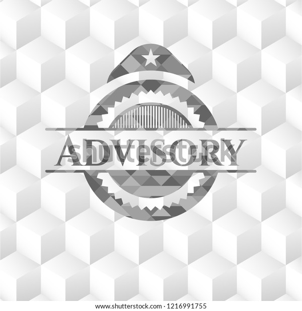 Advisory Grey Emblem Cube White Background Stock Vector (Royalty Free ...