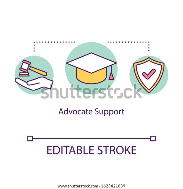 Advocate Support Concept Icon Help Attorney Stock Vector (Royalty Free ...