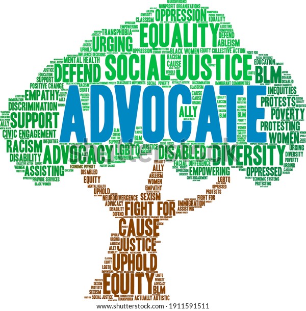Advocate Word Cloud On White Background Stock Vector (Royalty Free ...