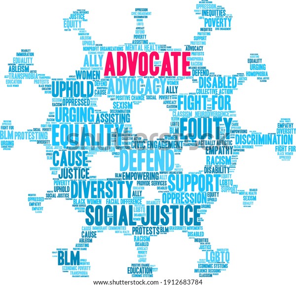 Advocate Word Cloud On White Background Stock Vector (Royalty Free ...