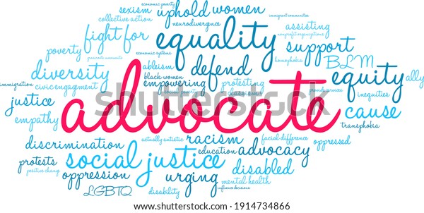 Advocate Word Cloud On White Background Stock Vector (Royalty Free ...