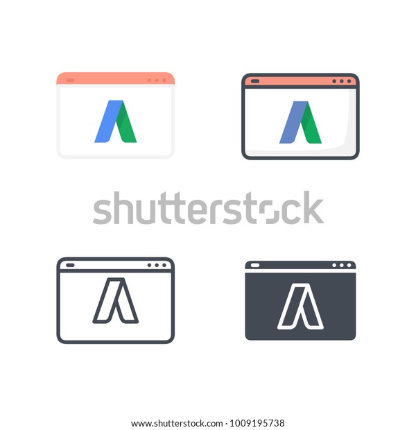Adwords Flat Colored Line Silhouette Icon Stock Vector (Royalty Free) 1009195738 | Shutterstock