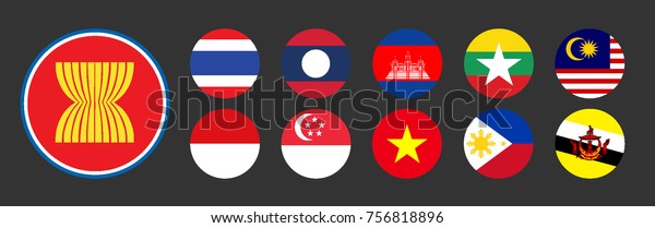 Aec Asean Economic Community Flags Stock Vector (Royalty Free) 756818896 Aec Asean Economic Community Flags Stock Vector (Royalty Free) 756818896