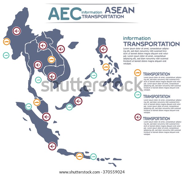 Aec Infomation Asean Transportation Stock Vector (Royalty Free ...
