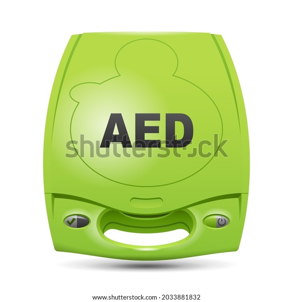 Aed Automated External Defibrillator Device Isolated Stock Vector ...