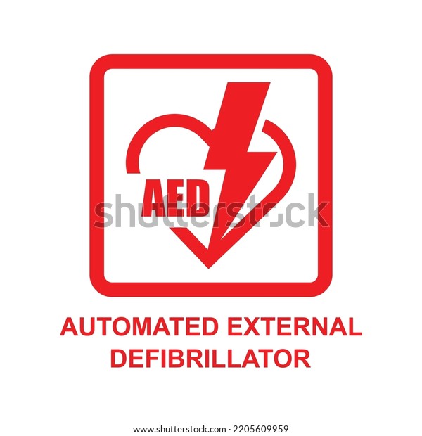 Aed Icon Automated External Defibrillator Sign Stock Vector (Royalty ...