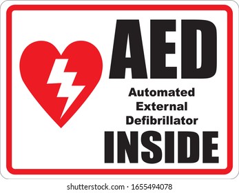 Aed Inside Wall Sign Vector Illustration: vetor stock (livre de ...