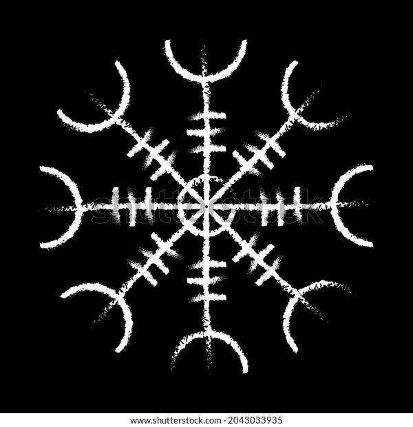 Aegishjalmur Cruciform Pattern Magical Runelike Vector Stock Vector ...