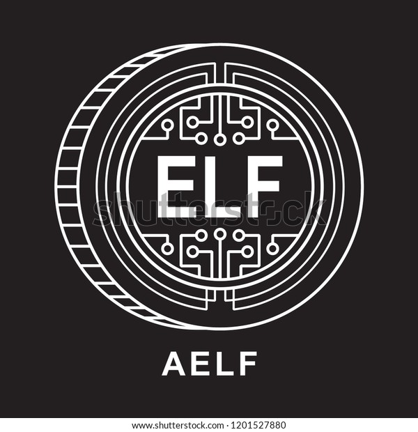 Aelf Coin Cryptocurrency Icon Black Background Stock Vector (Royalty ...