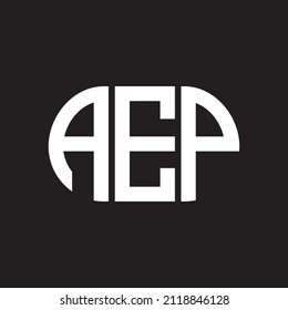 Aep Letter Logo Design On Black Stock Vector (Royalty Free) 2118846128