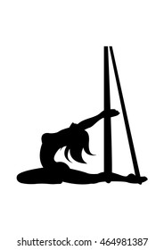 Aerial Yoga Icon Flying Yoga Vector: vector de stock (libre de regalías ...