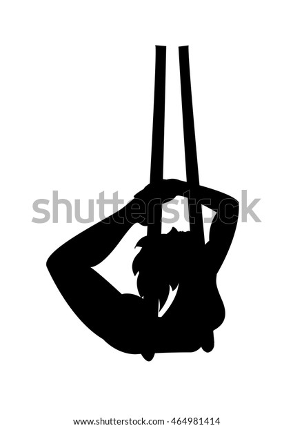 Aerial Yoga Icon Flying Yoga Vector Stock Vector (Royalty Free) 464981414