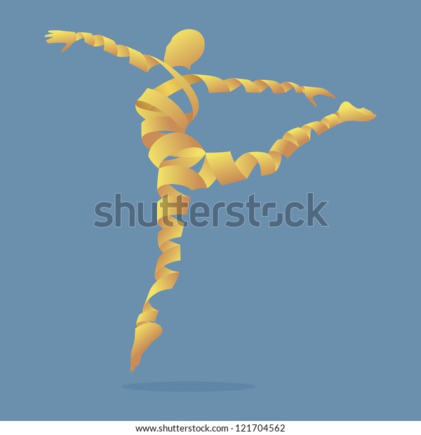 Aerobic Dance Exercises Abstract Ribbon Shapes Stock Vector (Royalty ...