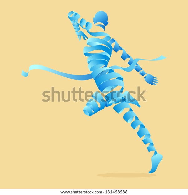 Aerobic Dance Exercises Abstract Ribbon Shapes Stock Vector (Royalty ...