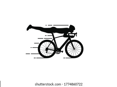 Aerodynamic Cycling Position Vector Illustration Logo Stock Vector ...