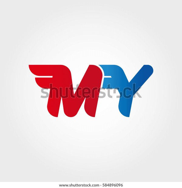 Aerodynamic Initials Letter My Logo Vector Stock Vector (Royalty Free ...