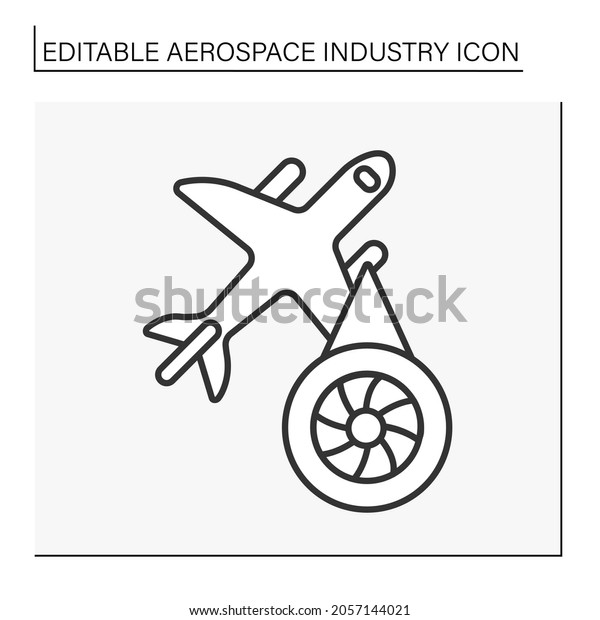 Aeroplane Engine Line Icon Aircraft Generator Stock Vector (Royalty ...