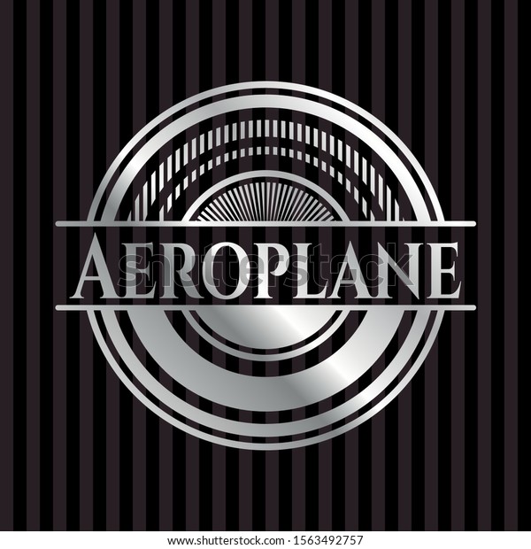 Aeroplane Silver Badge Emblem Vector Illustration Stock Vector (Royalty ...