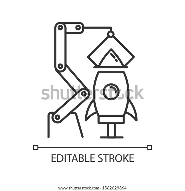 Aerospace Industry Linear Icon Aviation Sector Stock Vector (Royalty ...