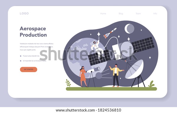 Aerospace Industry Web Banner Landing Page Stock Vector (Royalty Free ...