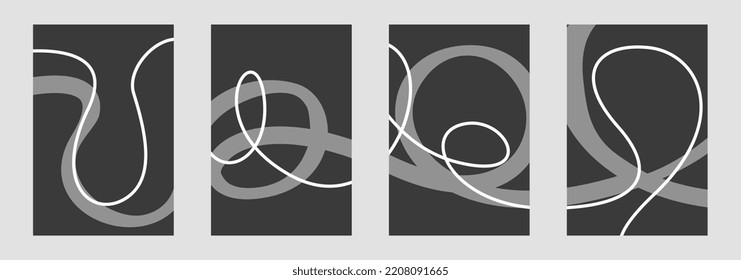 Aesthetic Abstract Wall Art Grayscale Aesthetic Stock Vector (Royalty ...