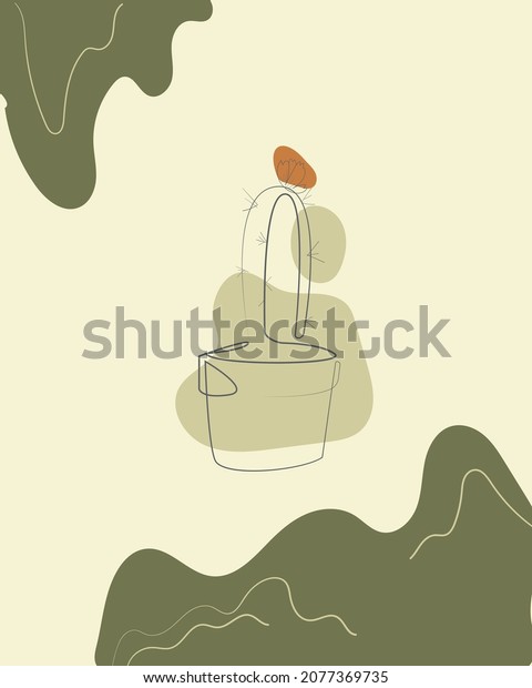 Aesthetic Background Wallpaper Minimalist Monoline Style: เวกเตอร์สต็อก ...