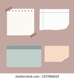 Aesthetic Blank Note Paper Clipart Stock Vector (royalty Free