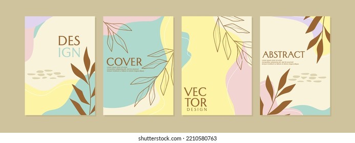Aesthetic Boho Style Cover Design Set Stock Vector (Royalty Free ...