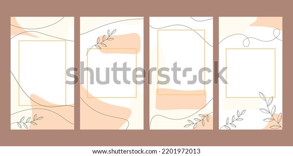 Aesthetic Floral Background Template Portrait Photos Stock Vector ...