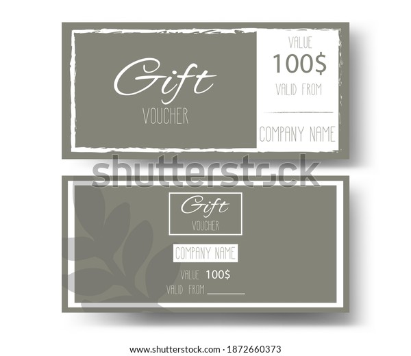 Aesthetic Gift Voucher Design Vector Template Stock Vector (Royalty ...