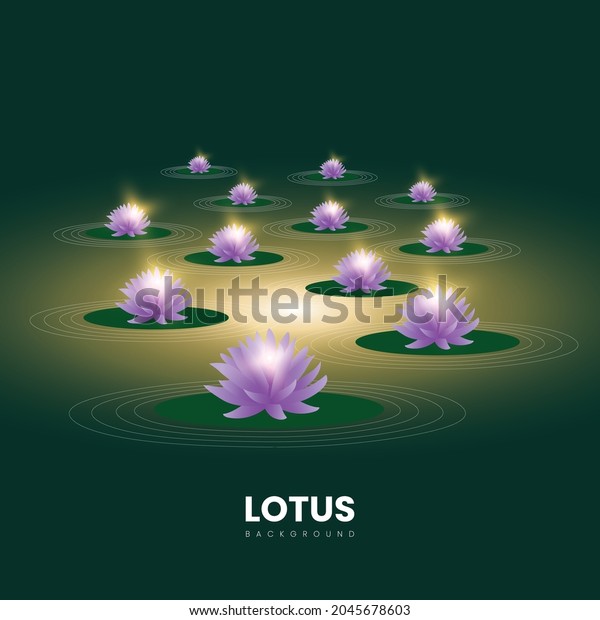 Aesthetic Lotus Theme Background Lotus On Stock Vector (Royalty Free ...