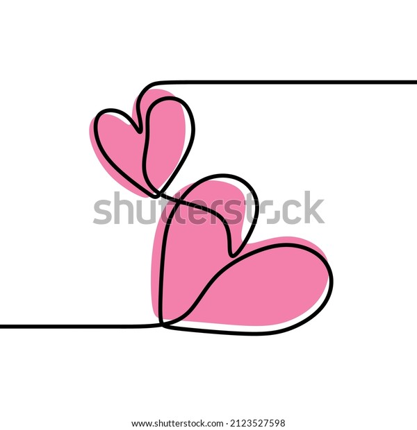 Aesthetic Love Symbol Oneline Continuous Single Stock Vector (Royalty ...