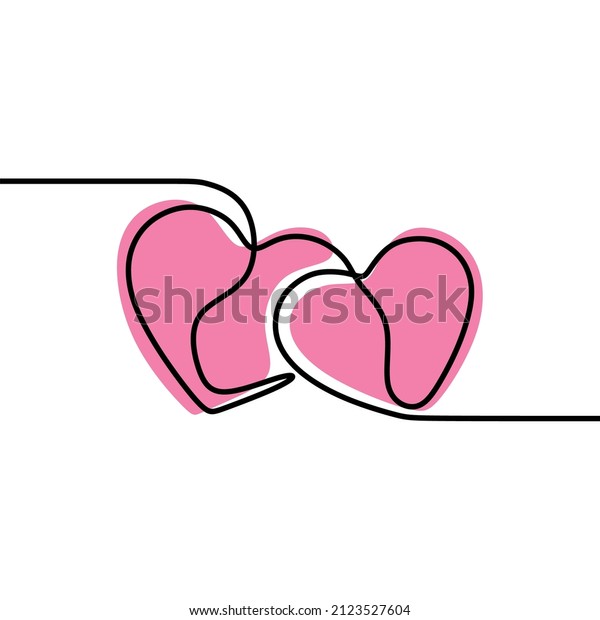 Aesthetic Love Symbol Oneline Continuous Single Stock Vector (Royalty ...