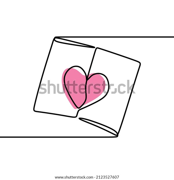 Aesthetic Love Symbol Oneline Continuous Single Stock Vector (Royalty ...