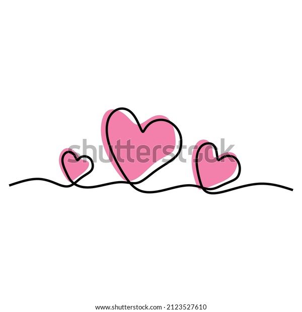 Aesthetic Love Symbol Oneline Continuous Single Stock Vector (Royalty ...