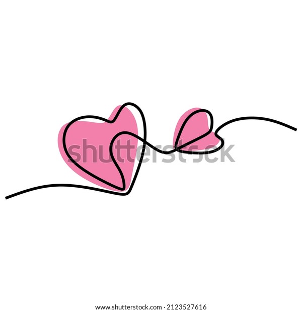 Aesthetic Love Symbol Oneline Continuous Single Stock Vector (Royalty ...