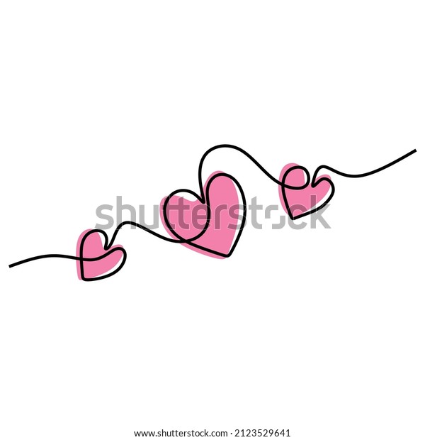 Aesthetic Love Symbol Oneline Continuous Single Stock Vector (Royalty ...