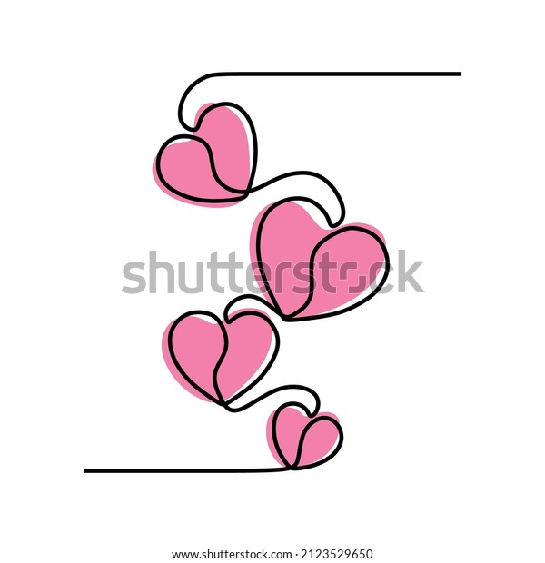 Aesthetic Love Symbol Oneline Continuous Single Stock Vector (Royalty ...